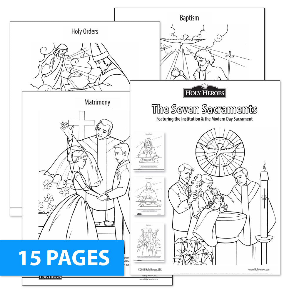 The Seven Sacraments Coloring Book [Download] – Holy Heroes