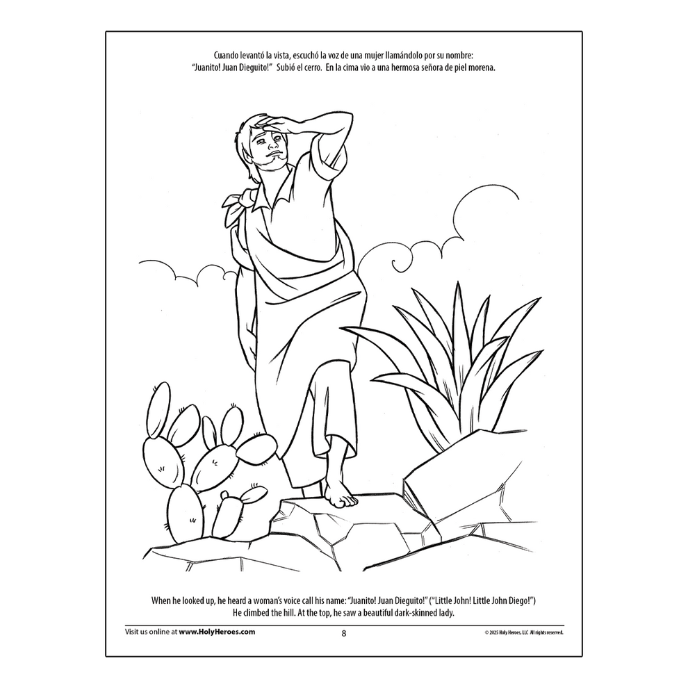 St. Juan Diego and Our Lady of Guadalupe - Catholic Coloring Book ...
