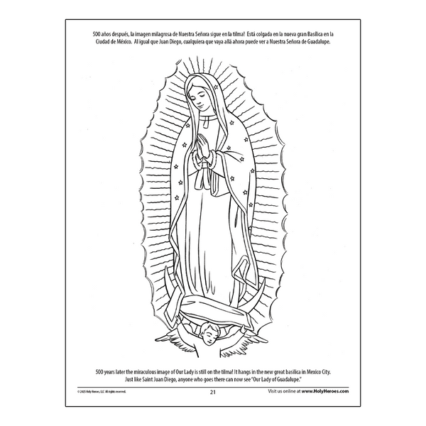 St. Juan Diego and Our Lady of Guadalupe - Catholic Coloring Book ...